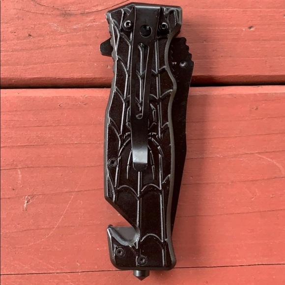 S-TEC | Kitchen | Stec Tactical Folding Knife Black N Silver Spider ...